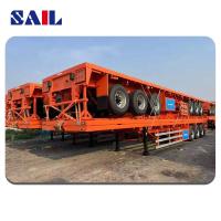 China SAIL Custom 3-Axle 20ft 40ft Steel Flatbed Semi Trailer with Container Lock for Cargo Transport for sale