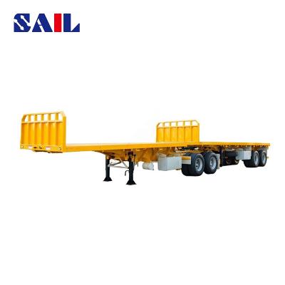 China SAIL Customized High Quality China 3 Axle 40ft Container Cargo Flatbed Tractor Semi-Trailer Steel for sale