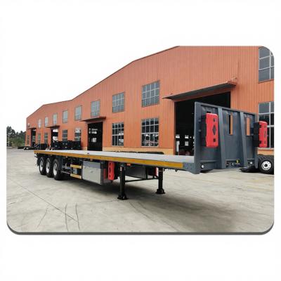 China SAIL Customized 20ft 40ft Steel Flatbed Semi Trailer 3 Axle for Tractor Shipping for sale