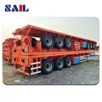 China SAIL 3 Axles 53 Foot Steel Flatbed Semi Trailer 40 Ton Capacity Container Transport for sale