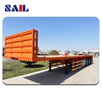 China SAIL 3 Axles 53 Foot Steel Flatbed Semi Trailer 40 Ton Capacity Container Transport for sale