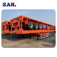 China SAIL 3 Axles 40ft Flatbed Semi Trailer 30T-60T Payload Heavy Duty Steel Frame for sale