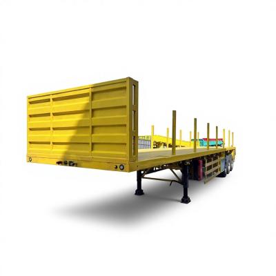China SAIL 3 Axles 13.6m Steel Container Flatbed Semi Trailer for 20ft 40ft Transport for sale