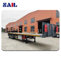 China SAIL 3 Axle Flatbed Semi-Trailer 40 ft 30-60ton Capacity Customizable Cargo Transport with Container Lock for sale