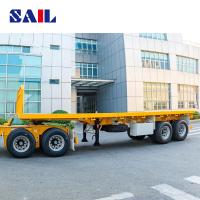 China SAIL 3 Axle 40ft Steel Container Flatbed Semi Trailer 60T Capacity Air Suspension for sale