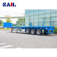 China 3 Axle 40ft Steel Flatbed Semi Trailer 13600x2500x1600mm High Payload 40 Ton for Sale for sale