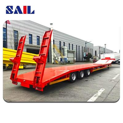 China SAIL 3 Axle 50 Ton Hydraulic Gooseneck Lowbed Semi Trailer for Heavy Equipment Transport for sale
