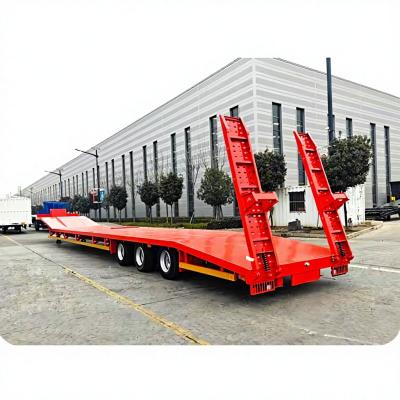 China SAIL 4 Axle Low Bed Semi Trailer 50-120 Ton Capacity Excavator Transporter Heavy Duty Custom for sale