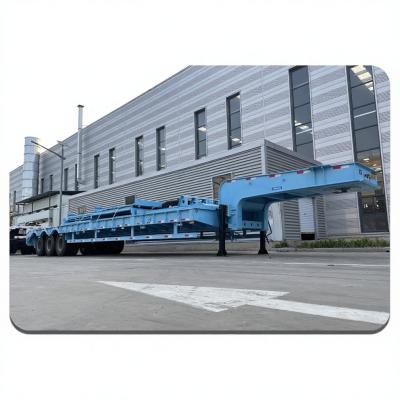 China SAIL Customizable Heavy Duty Steel Lowboy Semi Trailer 2-3 Axles 20-100 Ton Capacity Front Load Lowbed for sale