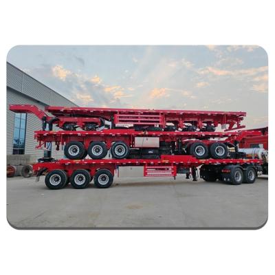 China SAIL Custom 13.6m 3 Axle 40ft Low Flatbed Semi Trailer for Heavy Equipment Transport for sale