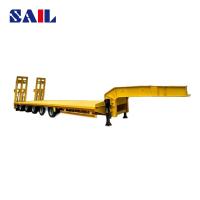 China SAIL 13.6m 3 Axle 40ft Low Bed Semi Trailer for Heavy Equipment Transport for sale