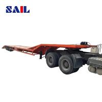 China SAIL 3 Axle 40ft Container Flatbed Semi Trailer 13.6m Lowbed Tractor Truck for Heavy Equipment Transport for sale