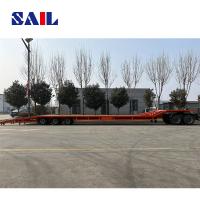 China SAIL 3 Axle 40ft Container Flatbed Semi Trailer 13.6m Lowbed Tractor Truck for Heavy Equipment Transport for sale