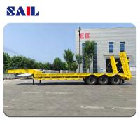 China SAIL 3 Axle Detachable Gooseneck Hydraulic Lowbed Semi Trailer 100 Ton Capacity for Heavy Equipment Transport for sale