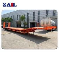 China Customizable 3-Axle Extendable Lowbed Semi Trailer 60 Ton Gooseneck Lowboy for Heavy Equipment Transport for sale
