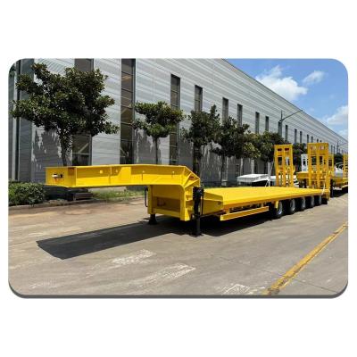 China SAIL Customizable 3-4 Axle Detachable Gooseneck Lowbed Semi-Trailer with Hydraulic System and Crane for sale