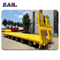 China SAIL Customizable 3-4 Axle Detachable Gooseneck Lowbed Semi-Trailer with Hydraulic System and Crane for sale