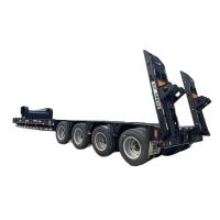 China SAIL Custom 13.6m 3-Axle 40ft Steel Low Bed Lowbed Semi Trailer for Heavy Equipment Transport for sale