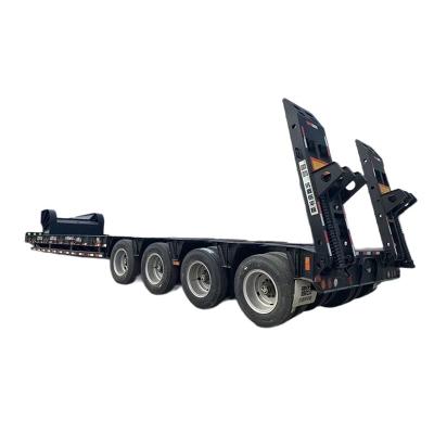 China SAIL Custom 13.6m 3-Axle 40ft Steel Low Bed Lowbed Semi Trailer for Heavy Equipment Transport for sale