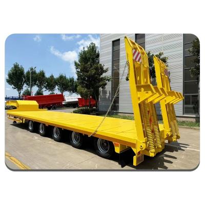 China SAIL 60 Ton 3 Axle Detachable Gooseneck Lowbed Semi Trailer High Strength Steel Customizable for sale