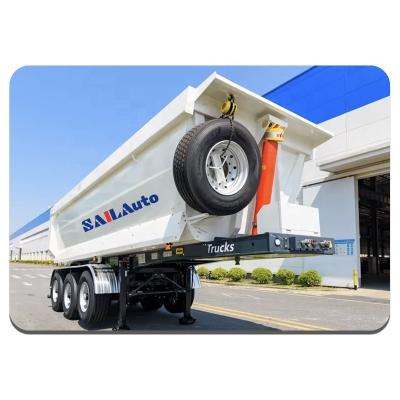China SAIL 3 Axles Saudi Arabia Dump Cargo Truck Right-Steering Euro 5 4.6L Rear Tipper Trailer for Car Dumping for sale