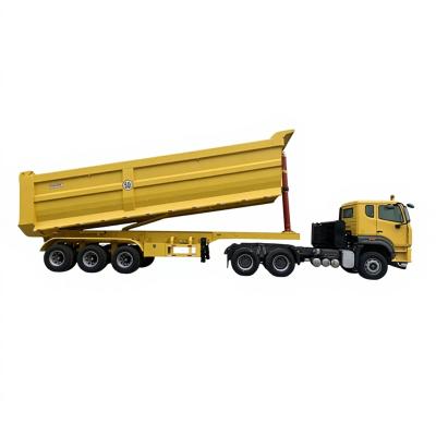 China SAIL 3 Axle 60-100 Ton Hydraulic End Dump Rear Tipper Semi Trailer Steel Heavy Duty Customized for sale