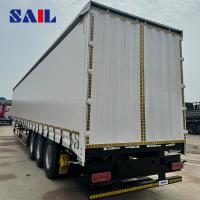 China SAIL 3 Axle 40 Ton 40ft 13.75m Steel Side Curtain Semi Trailer Flatbed Cargo Van for sale