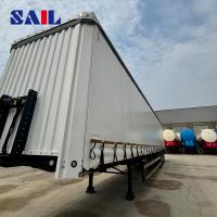 China SAIL 3 Axle 40 Ton 40ft 13.75m Steel Side Curtain Semi Trailer Flatbed Cargo Van for sale