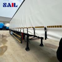 China SAIL 3 Axle 40 Ton 40ft 13.75m Steel Side Curtain Semi Trailer Flatbed Cargo Van for sale