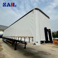 China SAIL 3 Axle 40 Ton 40ft 13.75m Steel Side Curtain Semi Trailer Flatbed Cargo Van for sale