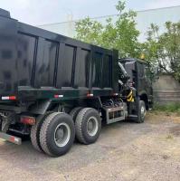 China Sinotruck Howo 380hp Crane Mounted Dump Truck 4x2 Fold Arm Special Function Truck for sale