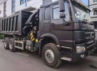 China Sinotruck Howo 380hp Crane Mounted Dump Truck 4x2 Fold Arm Special Function Truck for sale