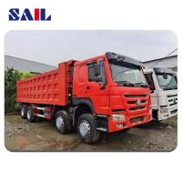China Used Sinotruk Howo 371 8x4 Tipper Dump Truck Manual Diesel Left Steering Fabric Seats for sale