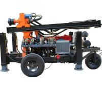 China Trailer Mounted 150 Meter Deep Water Well Drilling Rig With Mud Pump for sale