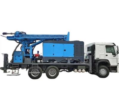 China Hydraulic Tricycle Mounted Water Well Drilling Rig Drill Depth 400m with Cu-mmins 170 HP Load Vehicle Engine for sale