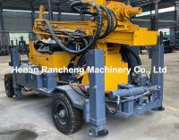China Wheel Mounted Water Borehole Drilling Machine 260m Depth 70KW Diesel Engine for sale