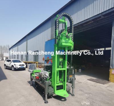 China 30m Small Borehole Drilling Machine / Mini Crawler Mounted Solar Pile Driver for sale