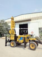 China Four Wheel Trailer Mounted Borehole Drilling Machine 220m Depth 65KW Engine for sale