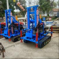 China Hydraulic Crawler Mounted 160m Borehole Drill Wells Water Well Drilling Rigs Machine with 35HP Engine for sale