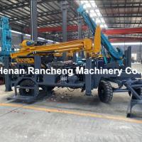China 220m Bore Depth Wheel Mounted Water Well Drilling Rig With 13T Lifting Force for sale