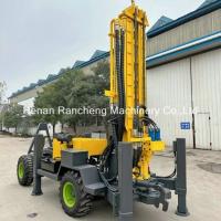 China Wheel Trailer Mounted Borehole 220m Deep Water Well Drilling Rig Machine for sale