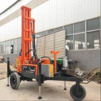 China 150m Wheel Mounted Water Well Borehole Drilling Rig For 32HP Diesel Engine for sale