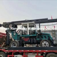 China Wheel Type Square Rod Rotary Drilling Rig Pile Driver Machine Piling Post Ground Screw Fence Hydraulic Equipment for sale