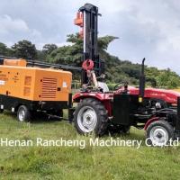 China Tractor-mounted, four-wheel, high-power drilling rig for 200/260m, 254mm water well drilling. for sale