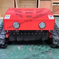 China Crawler Type Four Wheel Hybrid Remote Control Lawn Mower 8HP Gasoline Engine for sale