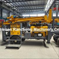 China Wheel-Type Trailer DTH Water Well Drilling Rig Powered By 13T Lifting Force for sale