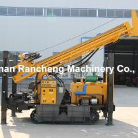 China 350m Drilling Depth Rubber Caterpillar Track Water Well Drilling Rig Pneumatic Rubber Crawler Drilling Rig for sale