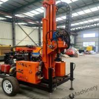 China 200m Dth Mud Drilling Trailer Mounted Water Well Drilling Rig With 45kw Diesel for sale