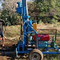 China 150m Depth Portable Well Drilling Rig 22Hp / 16.2Kw Diesel Motor Power Percussive And Rotating Type for sale