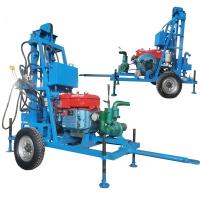 China 150m Depth Portable Well Drilling Rig 22Hp / 16.2Kw Diesel Motor Power Percussive And Rotating Type for sale